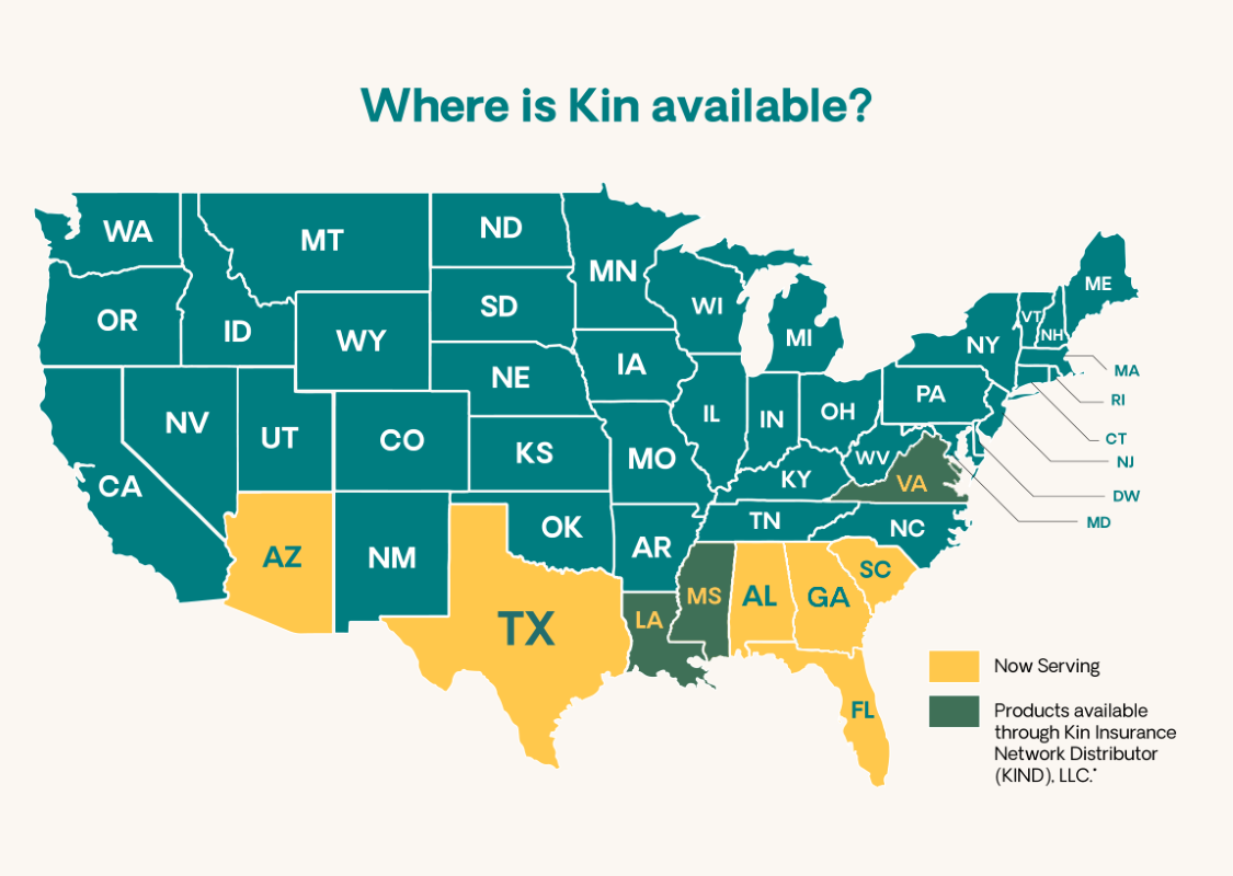 Kin Insurance | States we serve